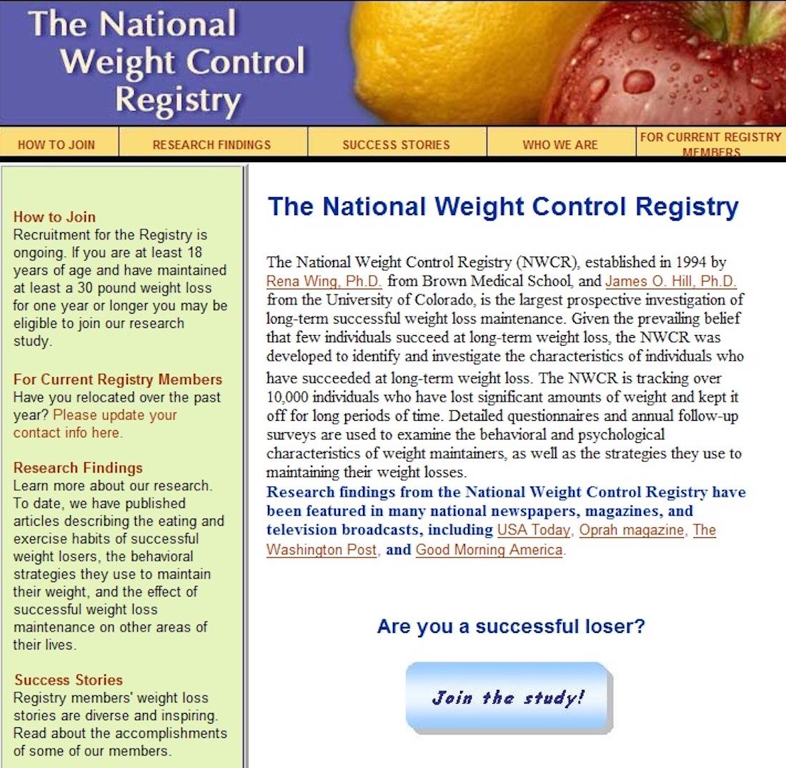 The National Weight Control Registry - Prescribe FIT