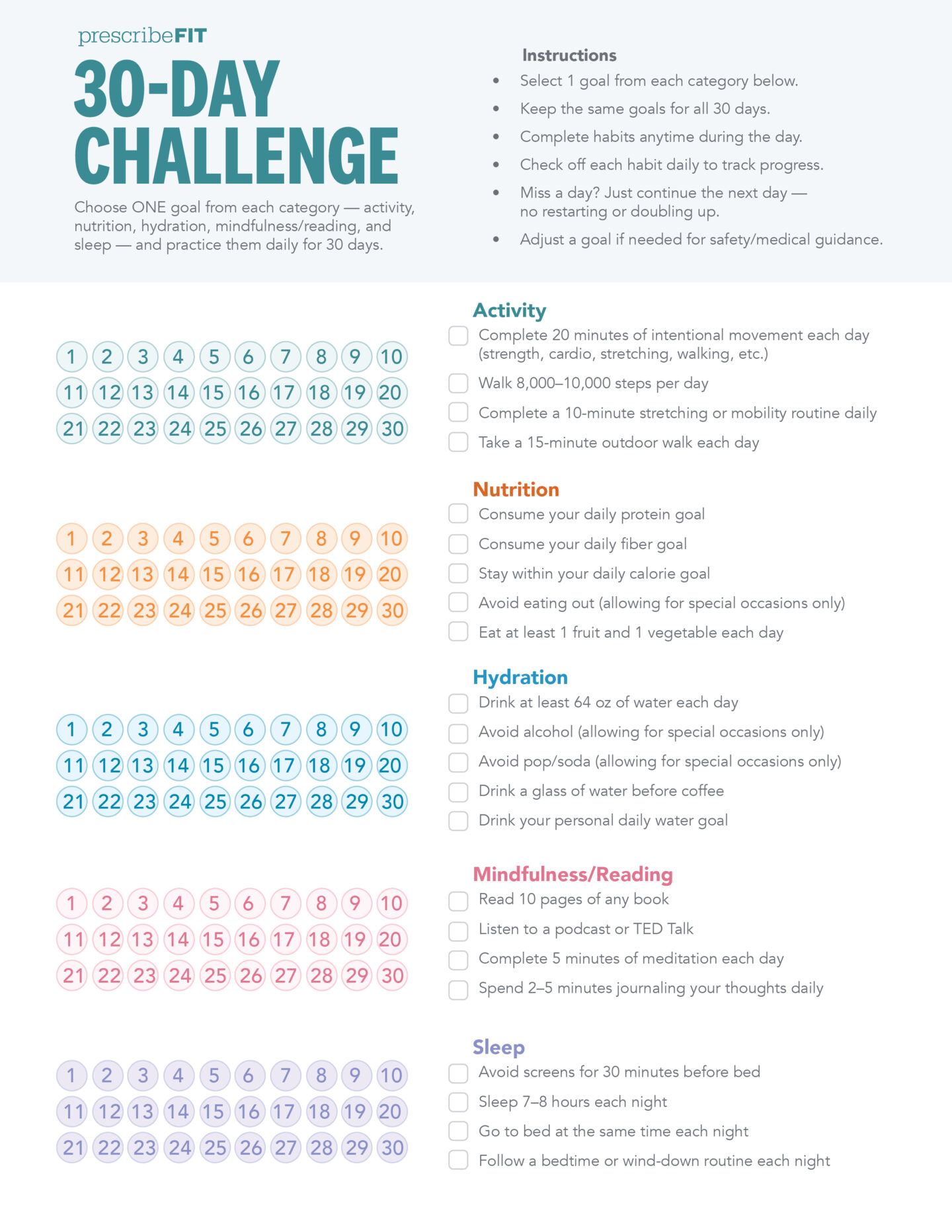 The Prescribe FIT 30-Day (or 50-Day) Challenge: “75 Hard”… but actually ...