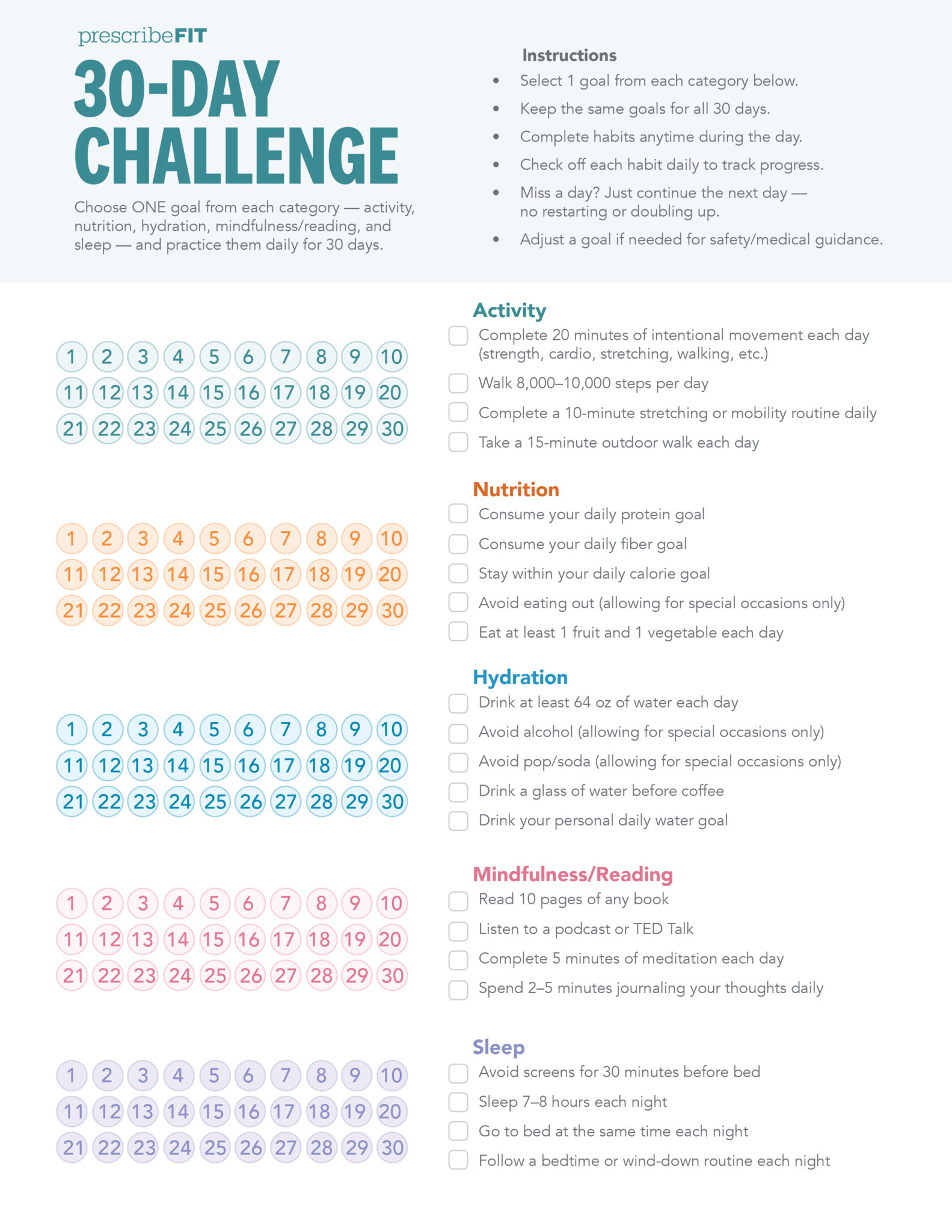 The Prescribe FIT 30-Day (or 50-Day) Challenge: “75 Hard”… but actually ...